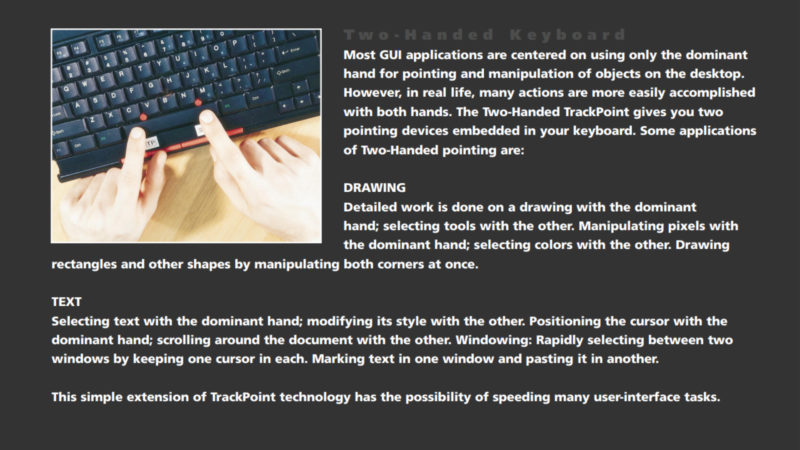 Prototypes of the TrackPoint Mouse,Dual TrackPoint Keyboard and other ...